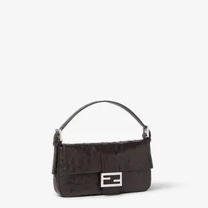 Fendi Baguette® 26424 Dark Brown Ostrich Leather Bag